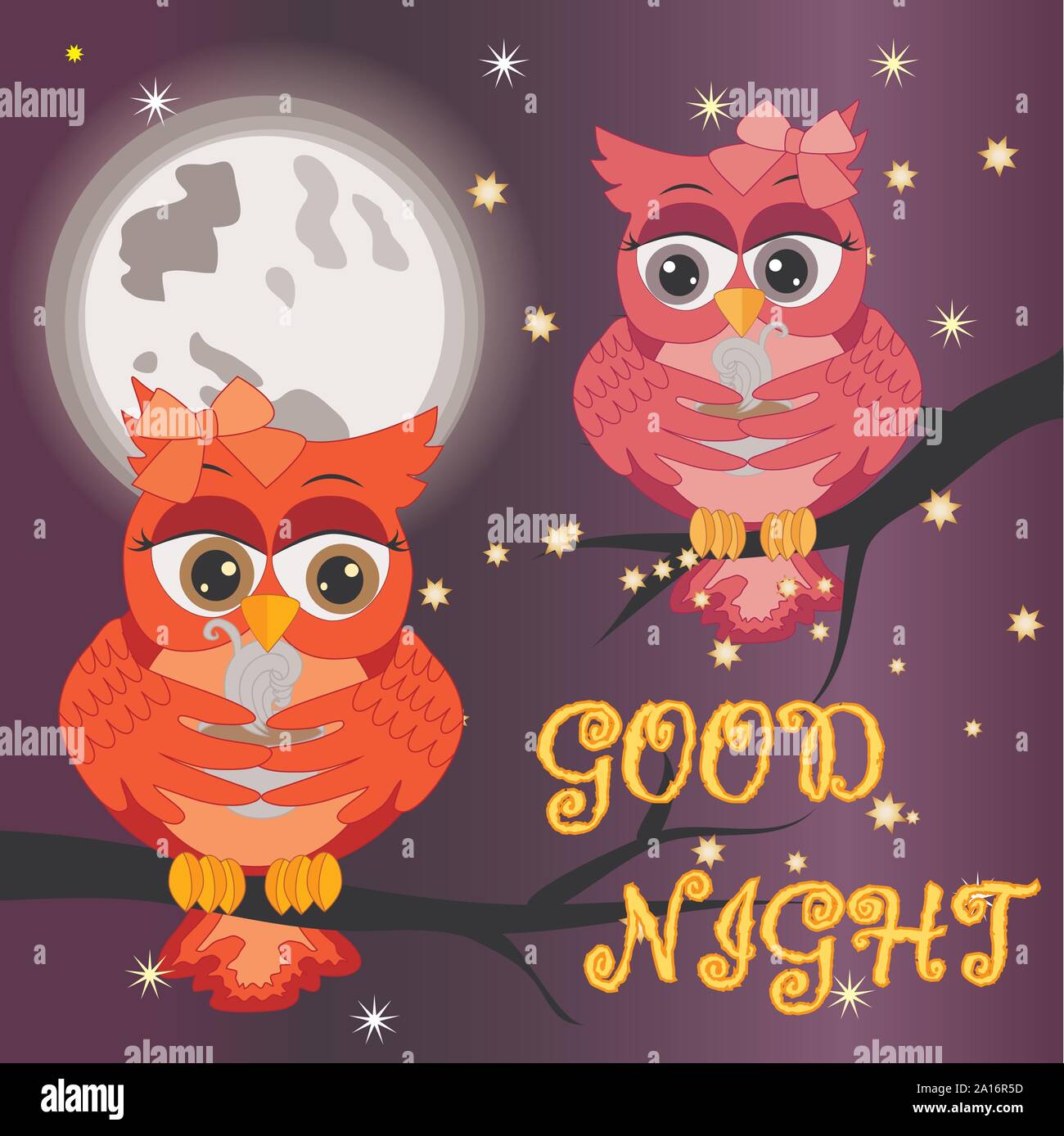 A sweet fairy-tale owl for dream dreams, sings a lullaby, lulls the sky ...