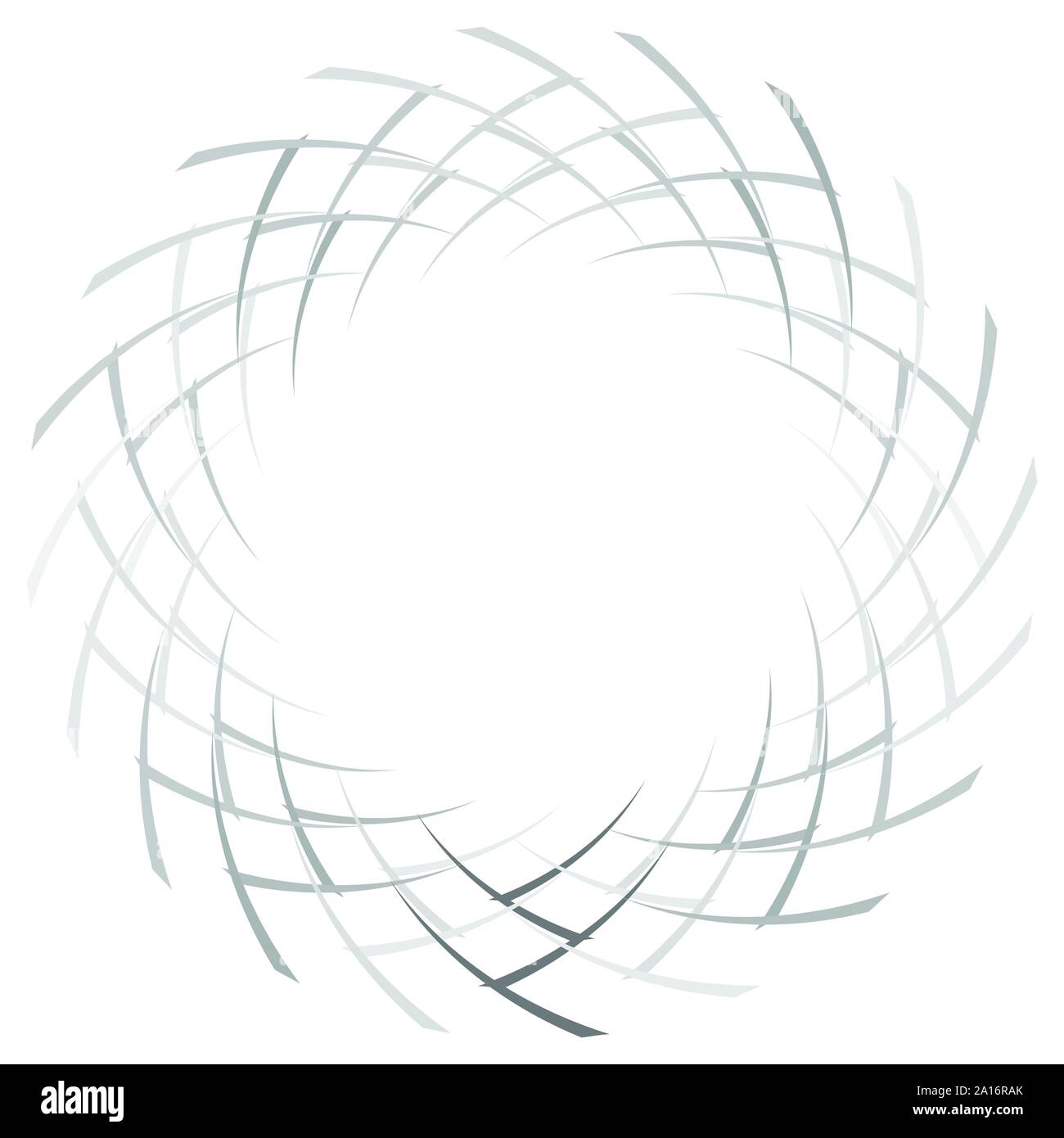 Abstract spiral, twist. Radial swirl, twirl curvy, wavy lines element ...