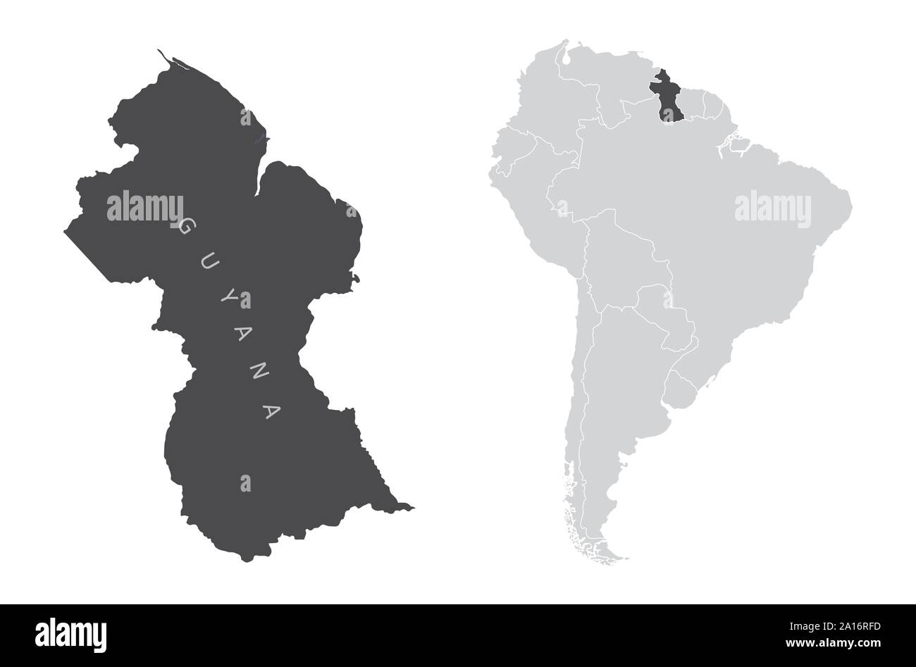 Country guyana map hi-res stock photography and images - Alamy