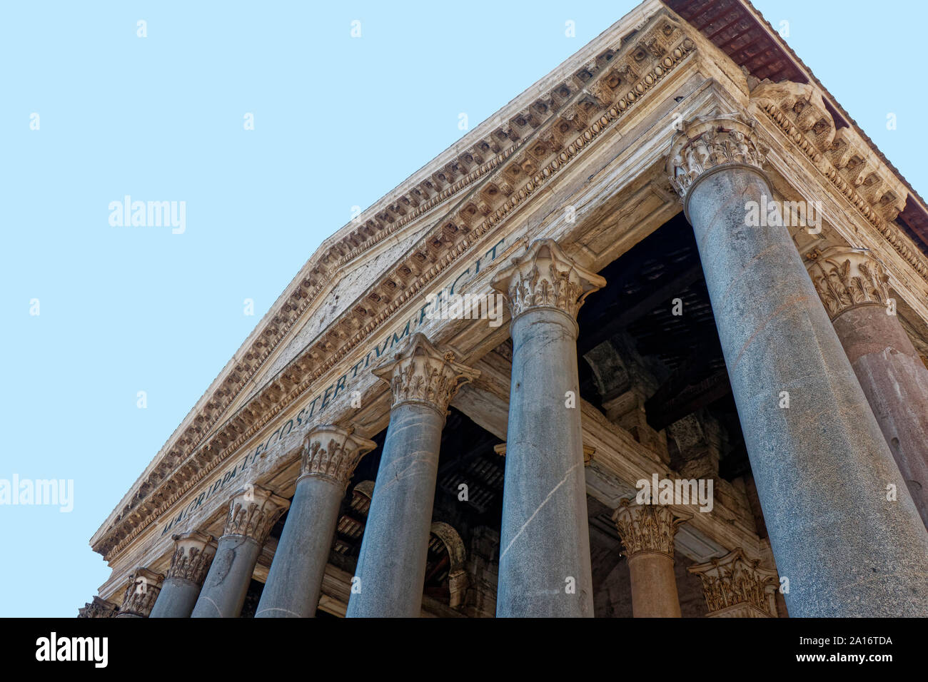 Pantheon; 120 A.D.; large granite Corinthian columns, pediment, former ...