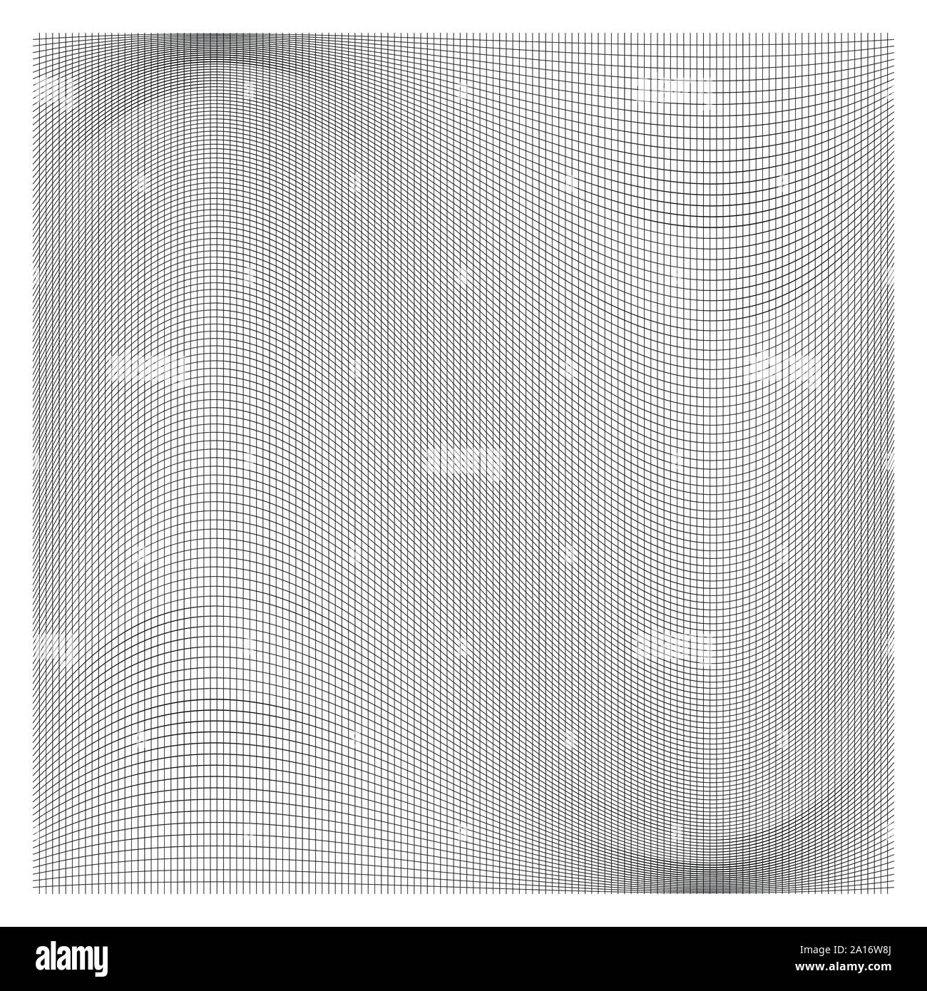 Wavy, waving thin lines. Camber, crook, squeeze stretch distortion on ...