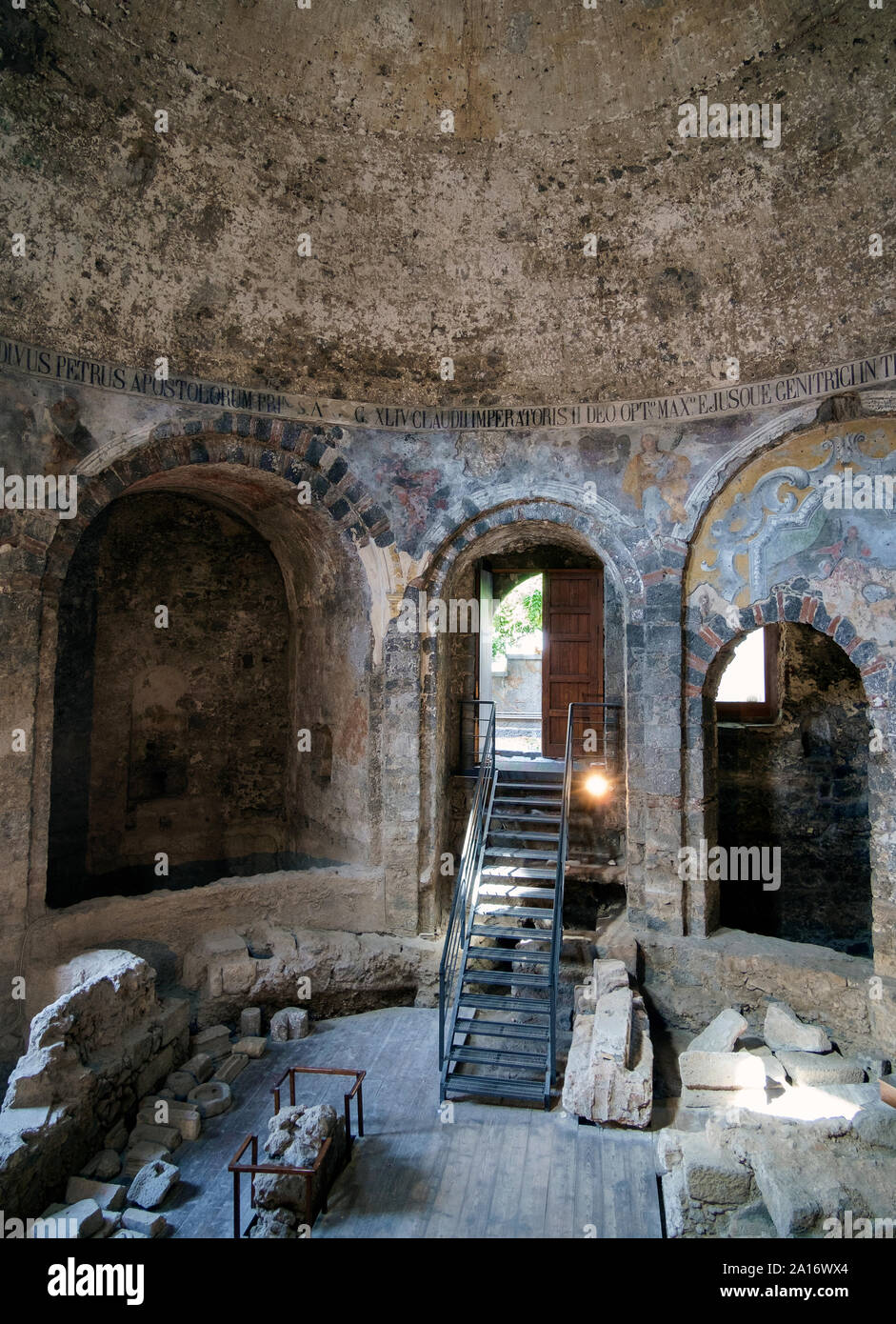 Catania, Sicily, Italy, august 2019. Ancient Roman thermal bath area ...