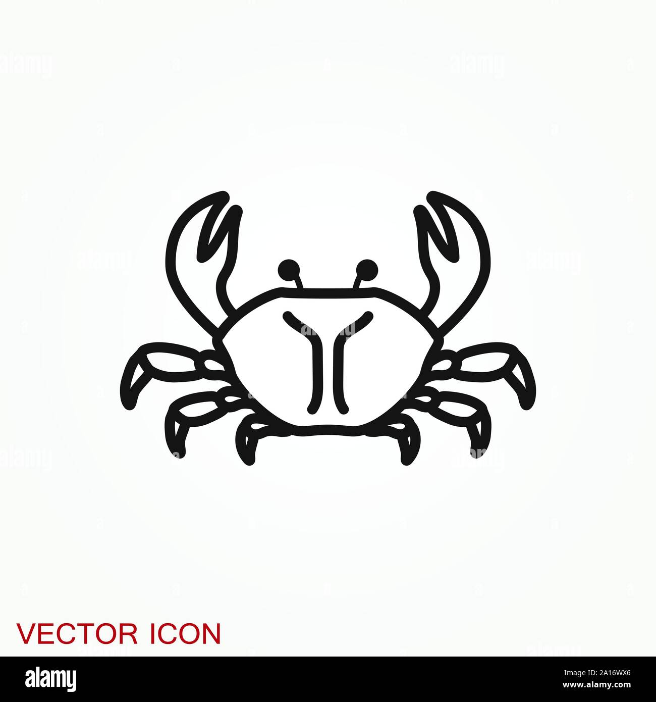 Crab vector icon. crab sign on background Stock Vector Image & Art - Alamy