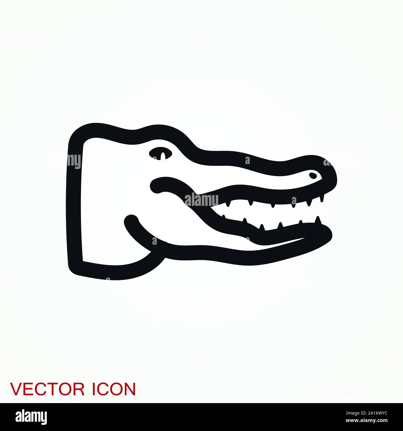 Crocodile icon. zoo animal flat design. vector symbol Stock Vector ...