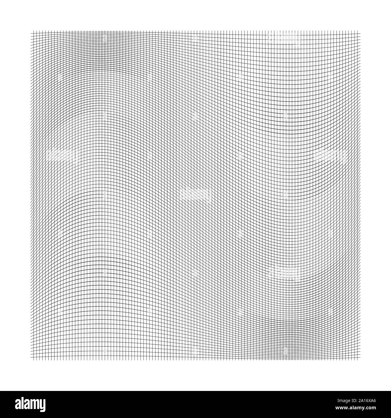 Wavy, waving thin lines. Camber, crook, squeeze stretch distortion on ...