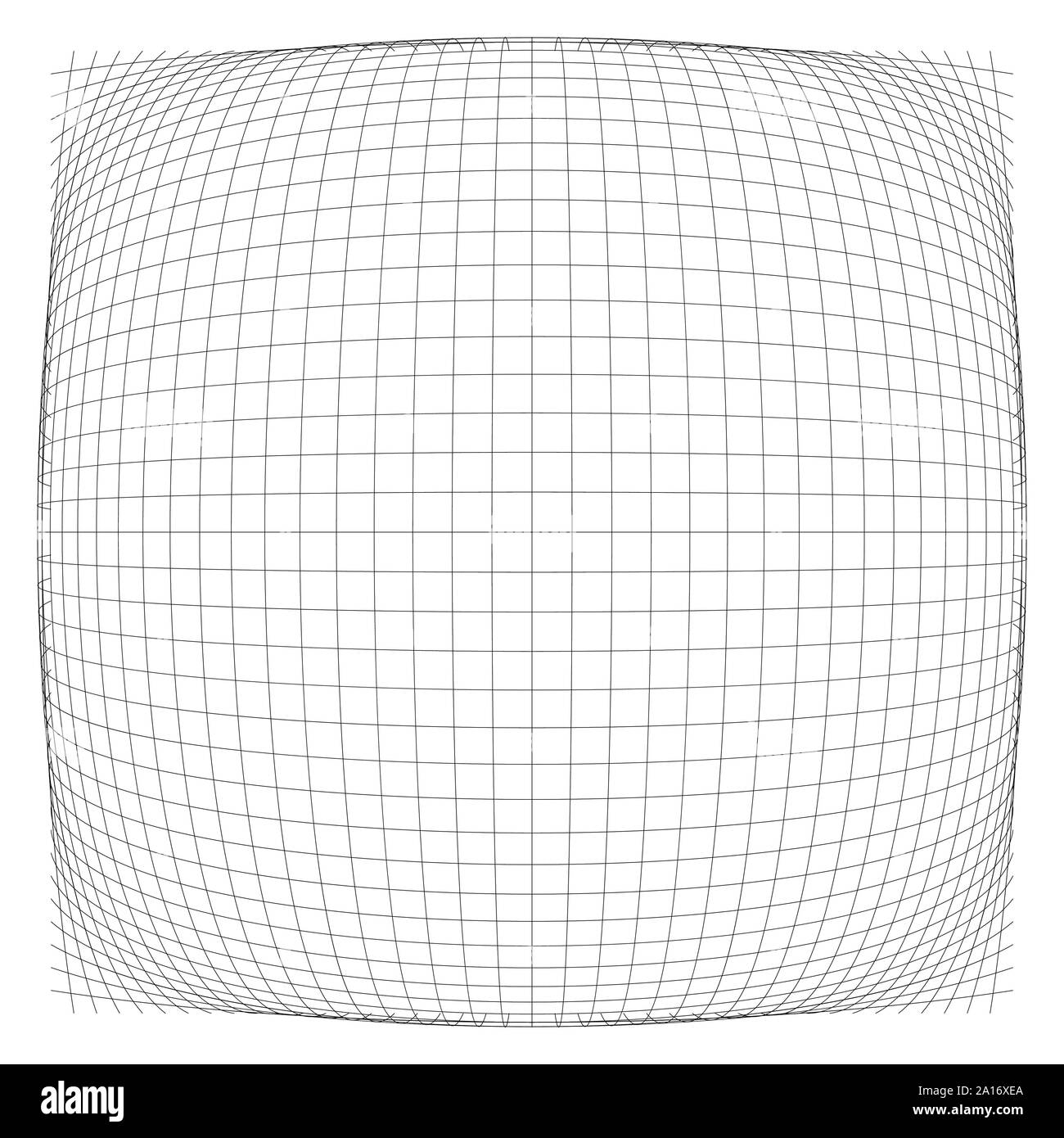 3D convex spherical, globe, orb protrude distortion, deformation on ...