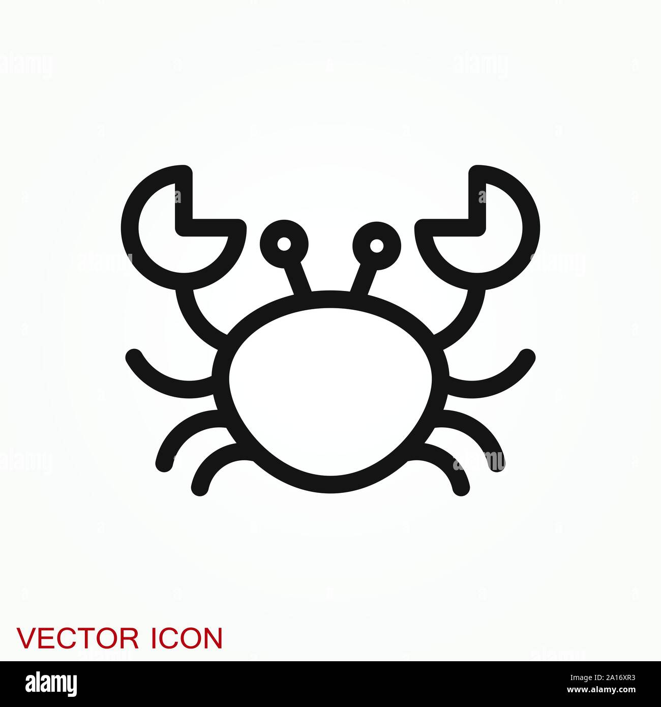 Crab vector icon. crab sign on background Stock Vector Image & Art - Alamy