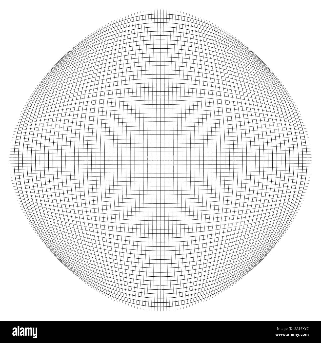Thin lines globe, sphere lattice, grating pattern. deformed convex ...