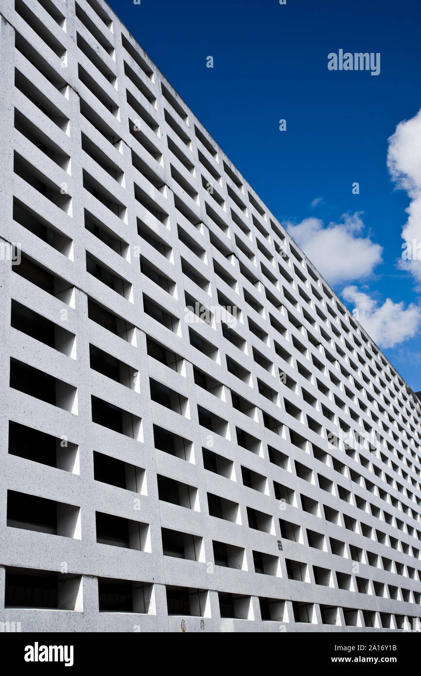 An abstract view of the College of Europe building in Bruges, Belgium ...