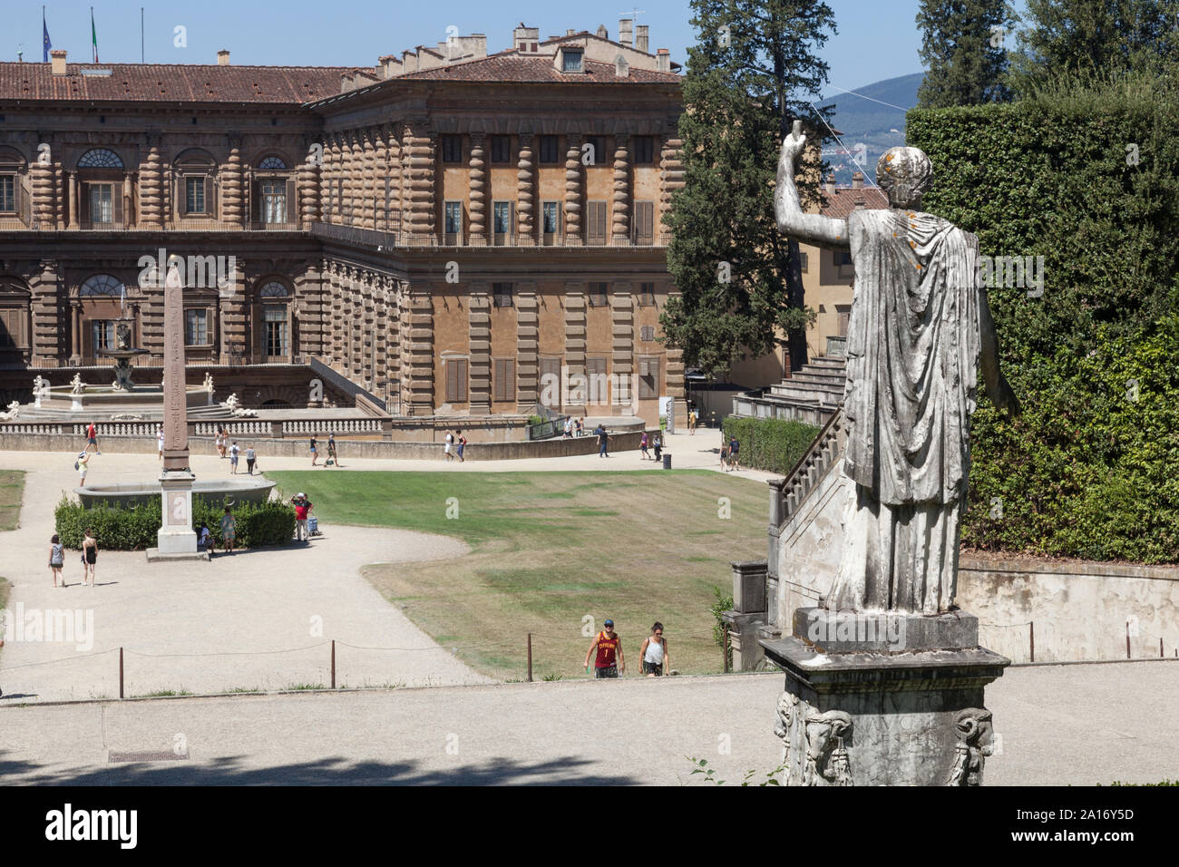 Boboli Gardens Amphitheatre with Palazzo Pitti and Egyptian Obelisk ...