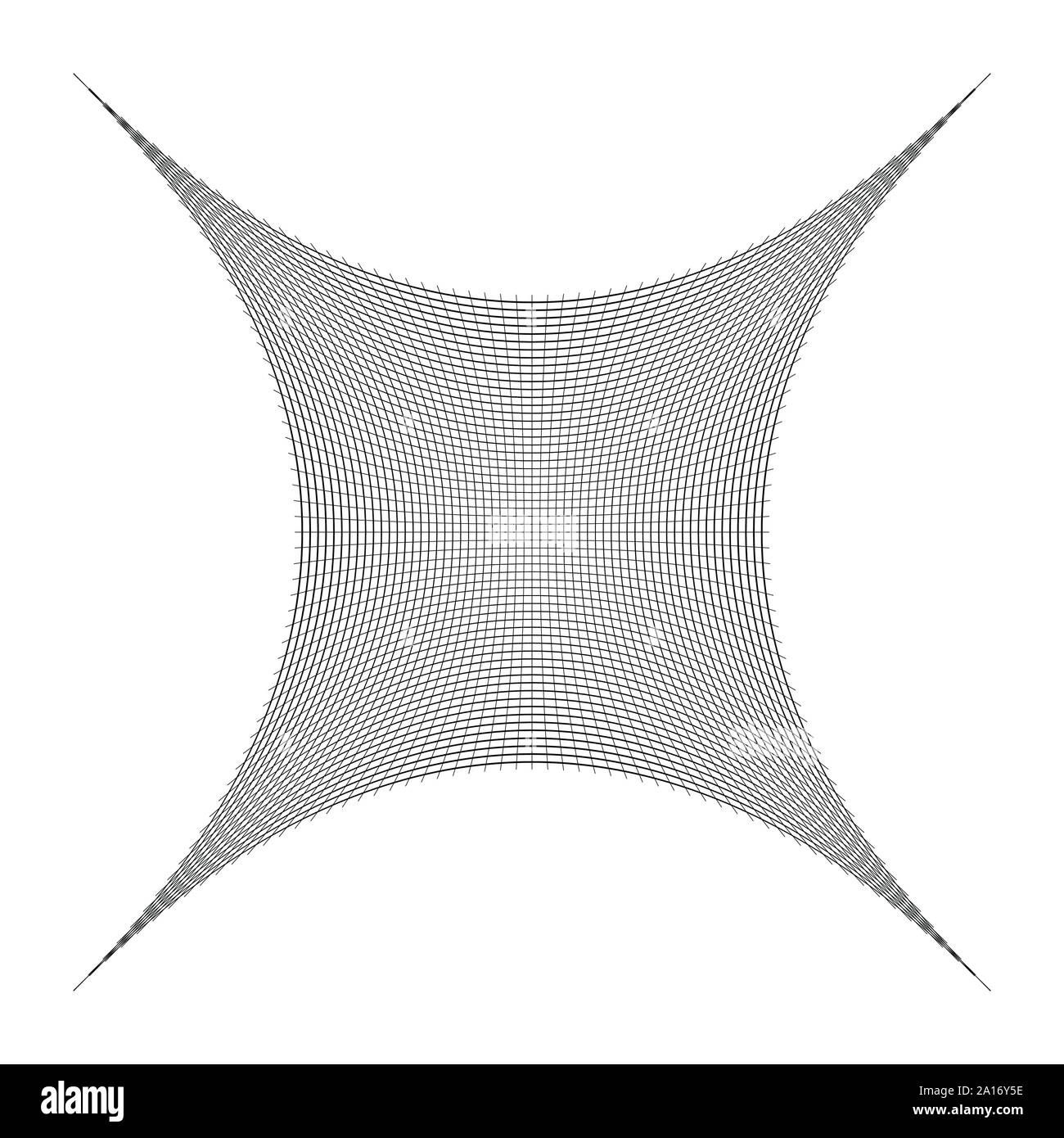 Compressed, squeeze, squish distortion on grid, mesh. concave 4-point ...