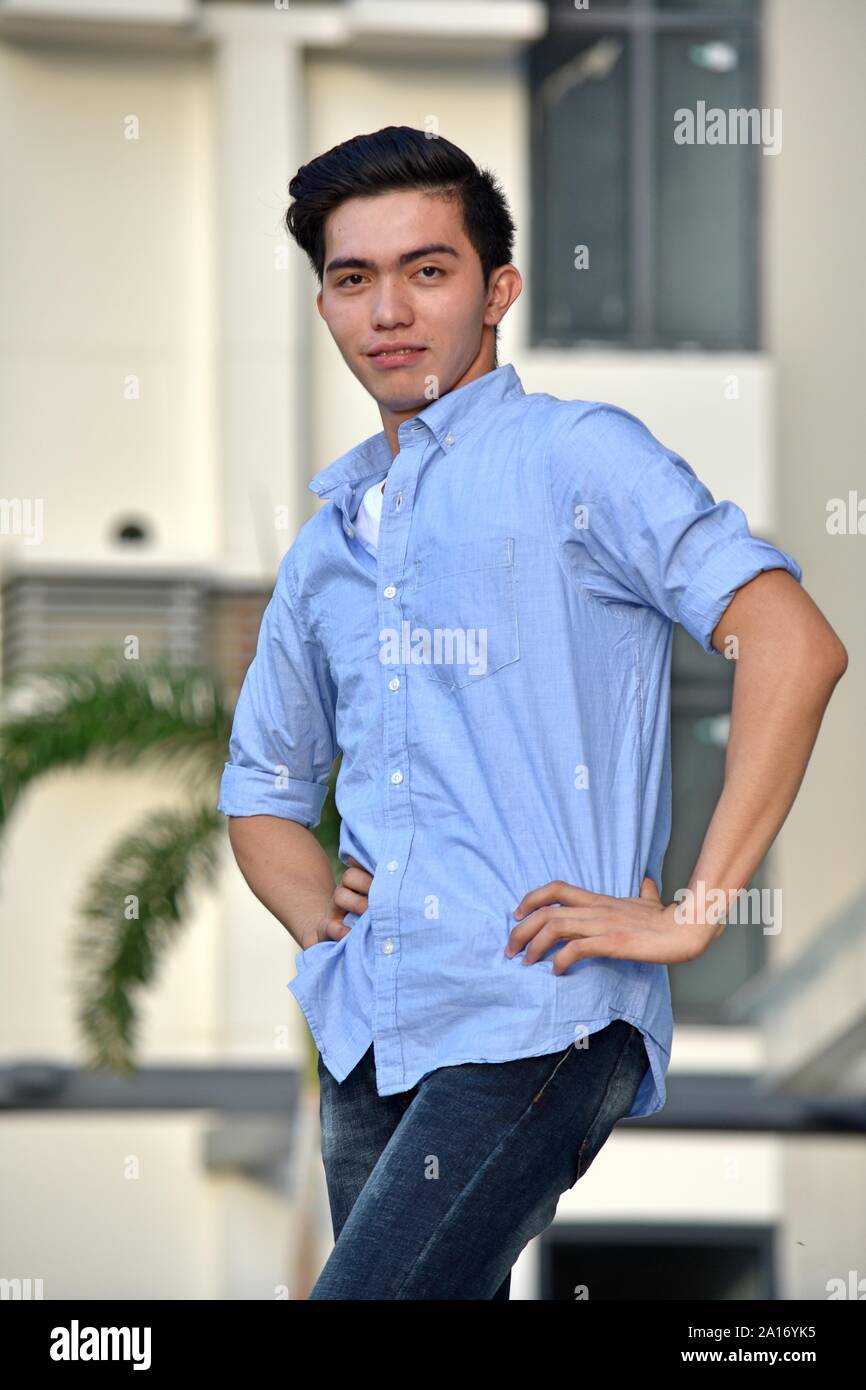 A Posing Male Person Stock Photo - Alamy