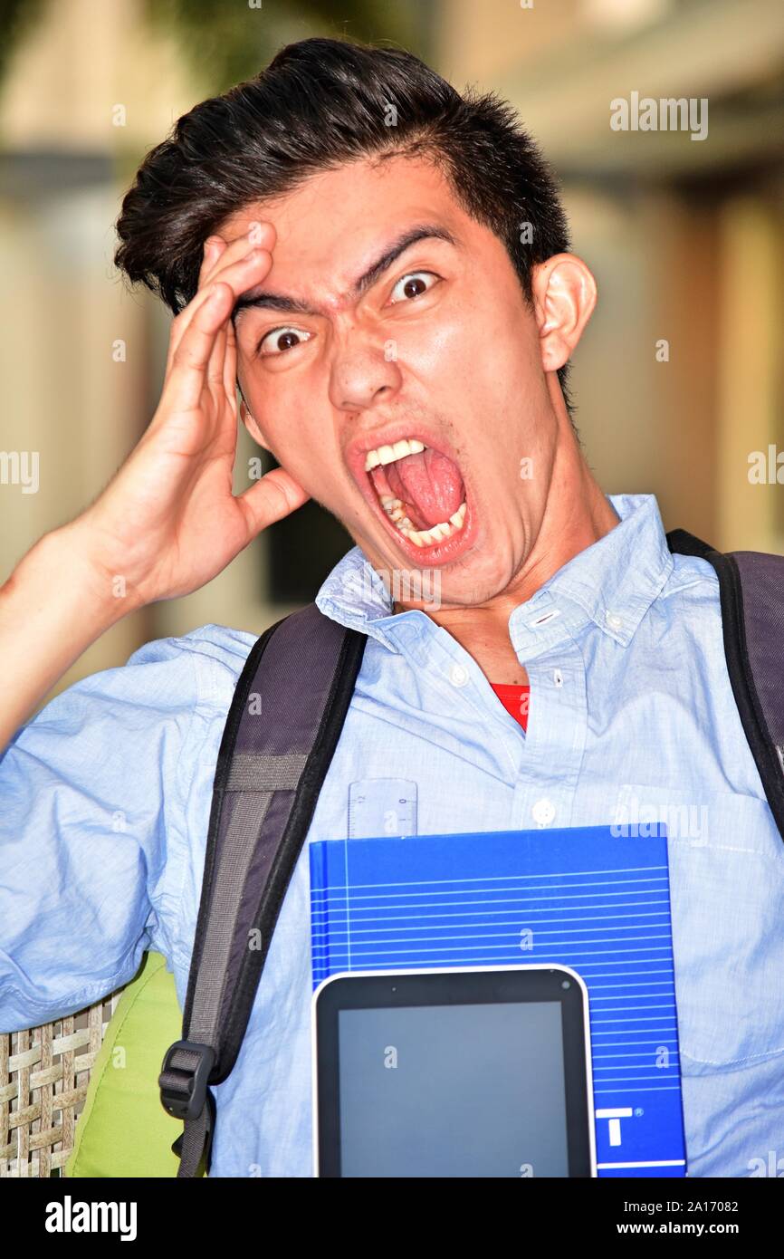 An University Male Student Under Stress Stock Photo - Alamy