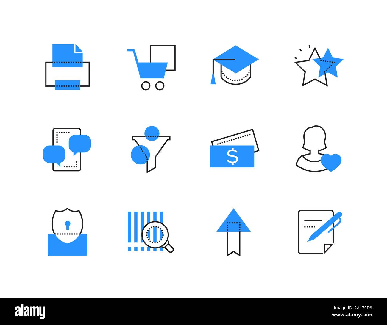 Online services and technology color icons set Stock Vector Image & Art ...