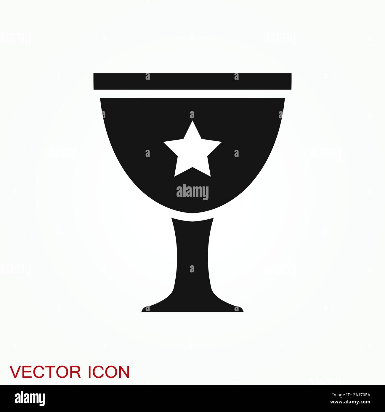 Trophy cup icon. Sport competition silhouette symbol Stock Vector Image ...