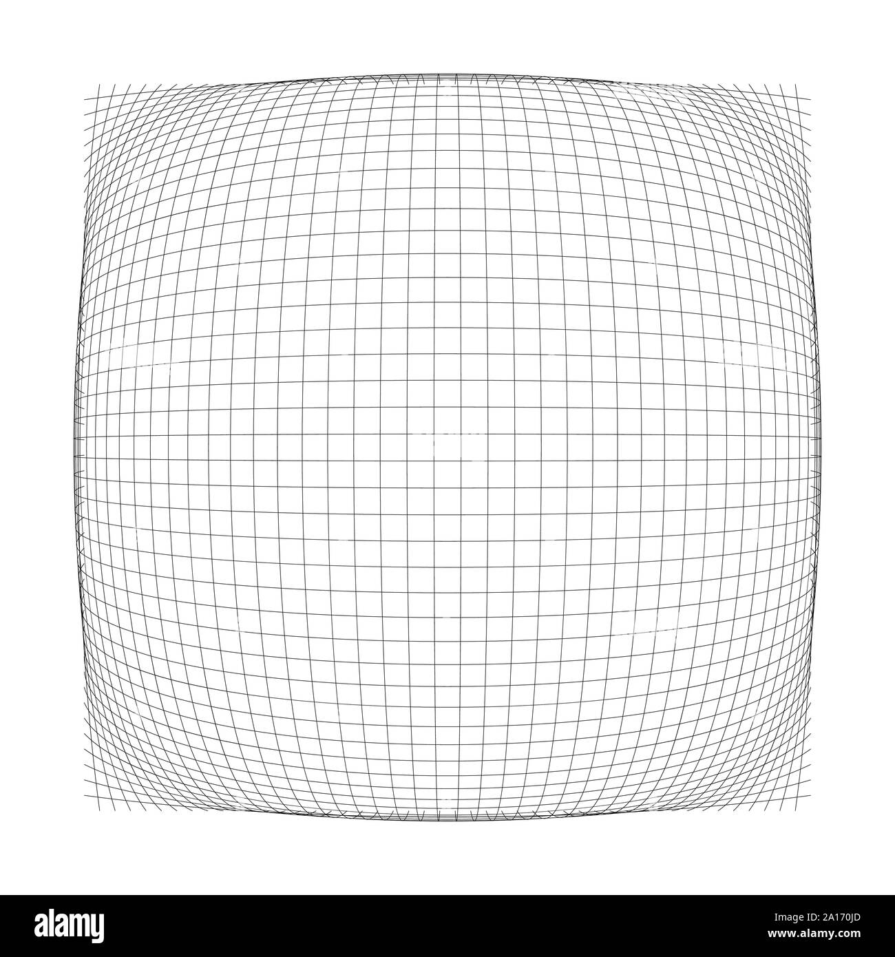 3D convex spherical, globe, orb protrude distortion, deformation on ...