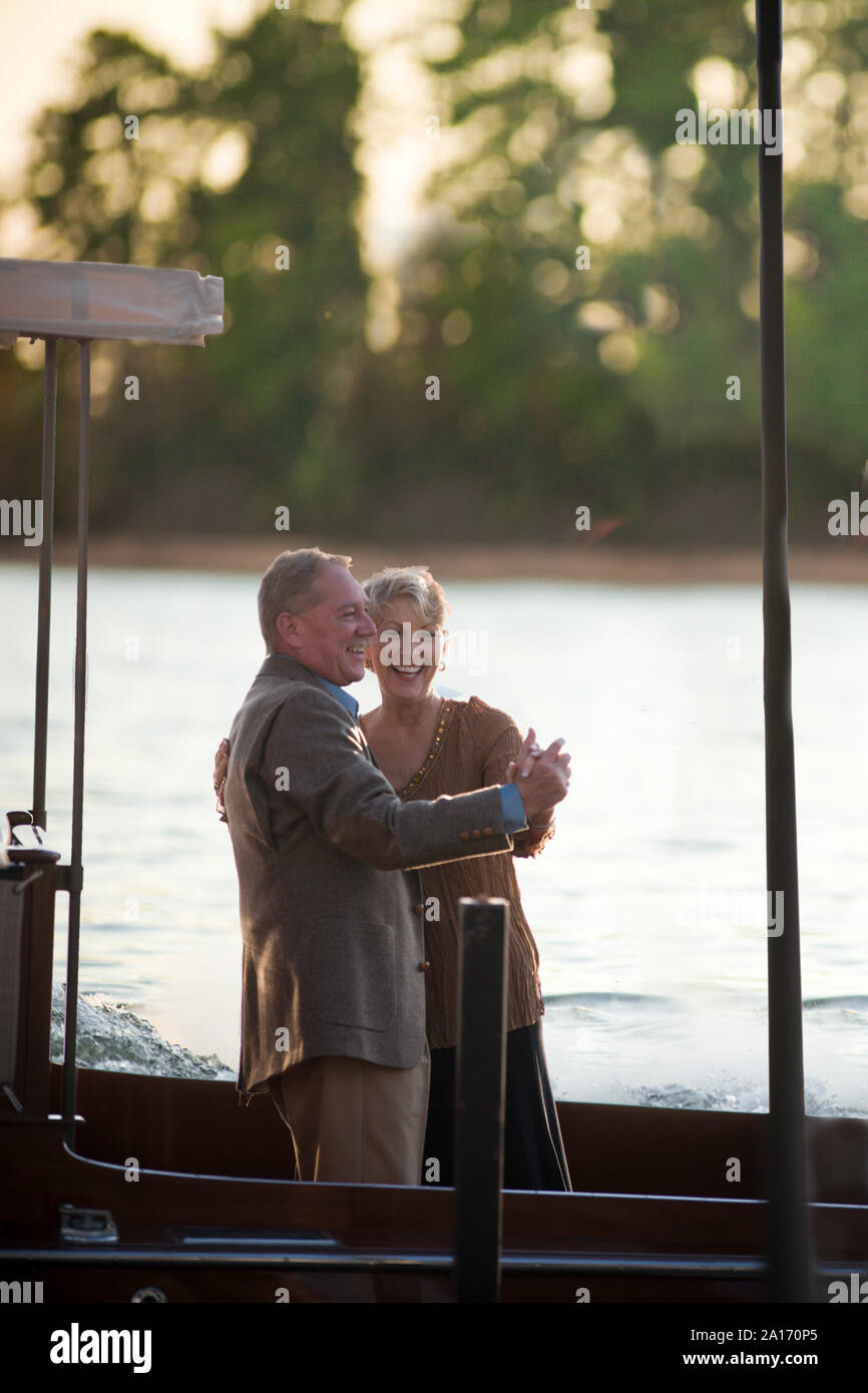Two mature couples boat sea hi-res stock photography and images - Alamy