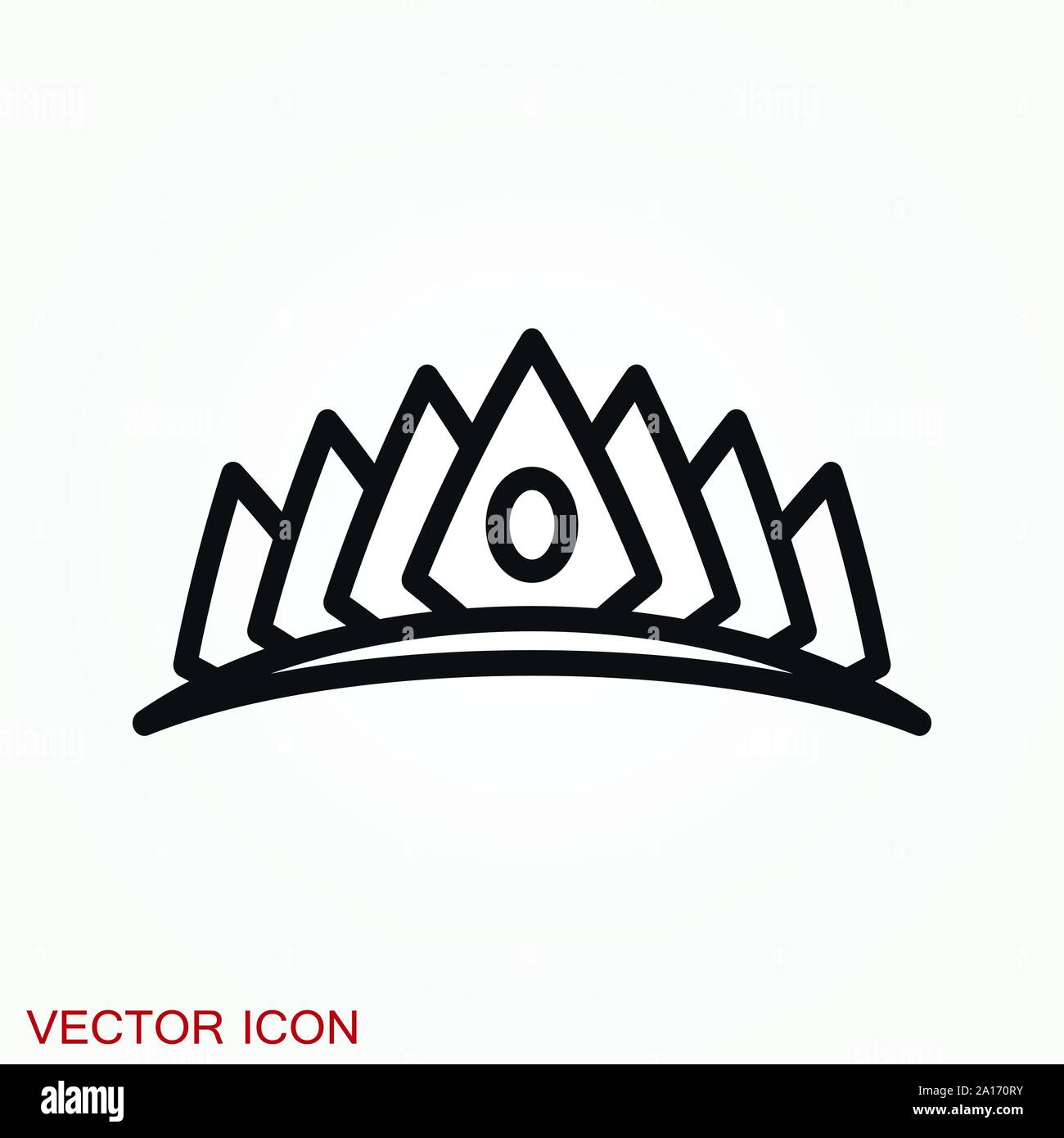 Vector Diadem icon in flat style. Royalty crown illustration pictogram ...