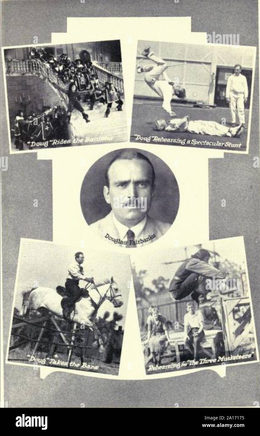 Silent Film Star Douglas Fairbanks Rehearsing for 'the Three Muskateers ...