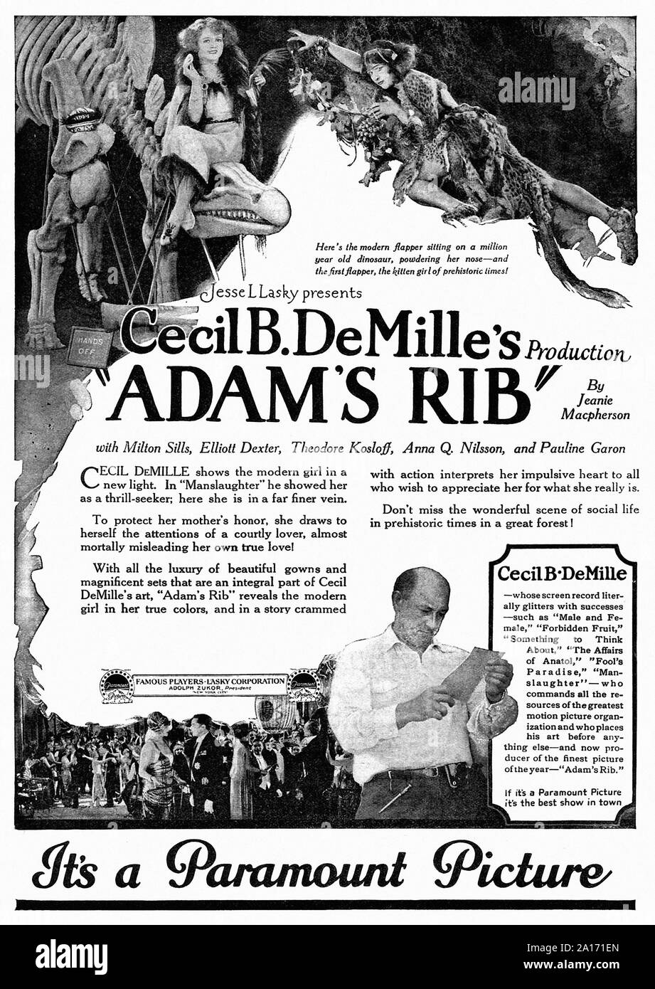Adams Rib 1923 - Promotional poster - Silent Movie Era Stock Photo - Alamy
