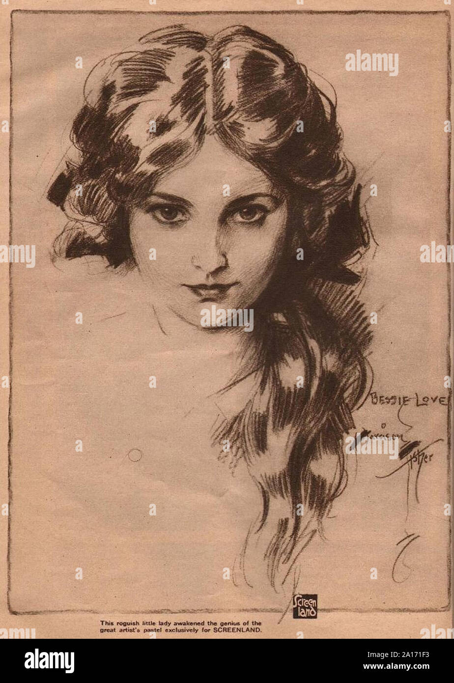 Pastel Portrait of Bessie Love - Promotional poster - Silent Movie Era ...