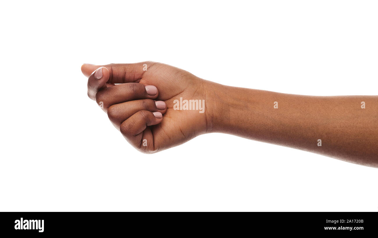 Closeup of female hand showing cash gesture, asking for money Stock ...