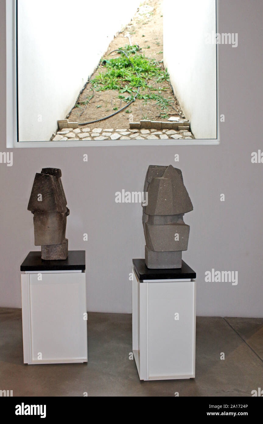 Nivola Museum in Orani, Sardinia, Italy. Contains paintings and ...