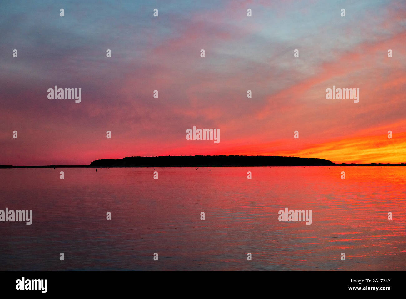 Sunset on Wellfleet Harbor, Cape Cod, Massachusetts, USA Stock Photo - Alamy