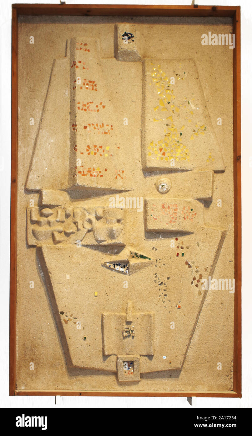 Nivola Museum in Orani, Sardinia, Italy. Contains paintings and ...