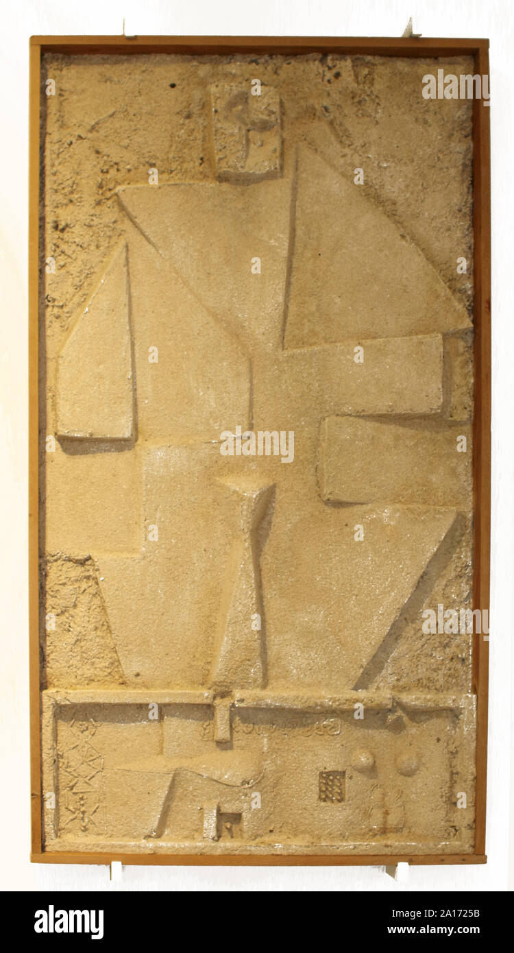 Nivola Museum in Orani, Sardinia, Italy. Contains paintings and ...