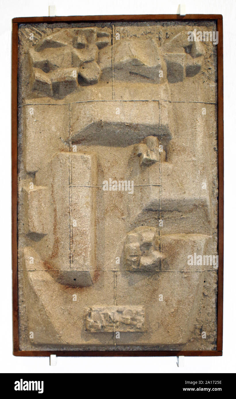 Nivola Museum in Orani, Sardinia, Italy. Contains paintings and ...