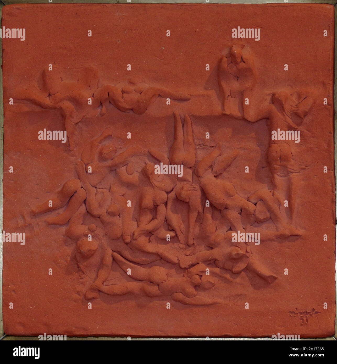 Nivola Museum in Orani, Sardinia, Italy. Contains paintings and ...