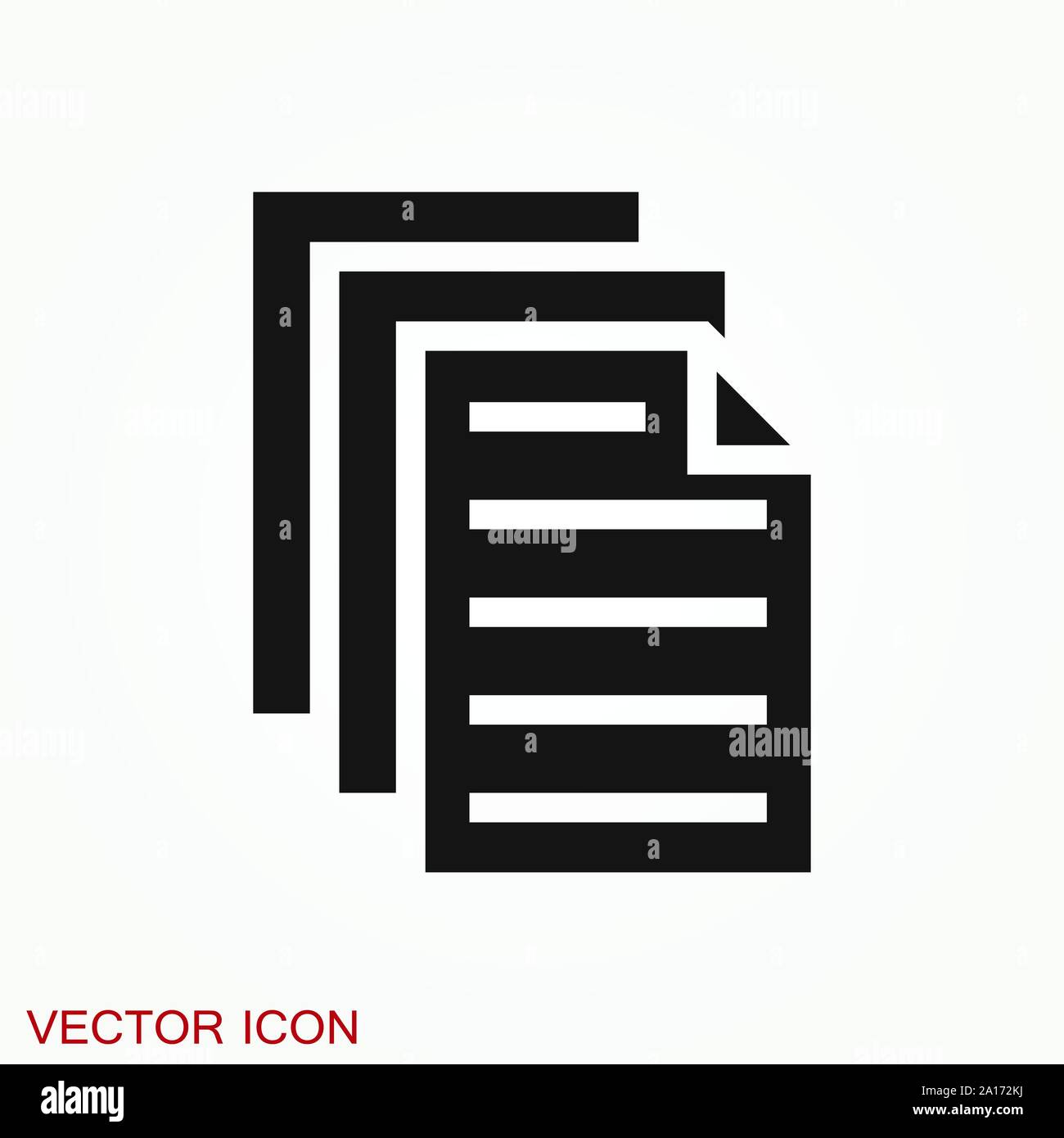 Document flat icon, Document vector icon. Illustration for graphic and ...