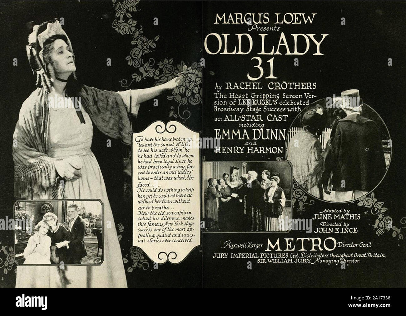 'old Lady 31' Introducing Emma Dunn 1920 - Promotional poster - Silent ...