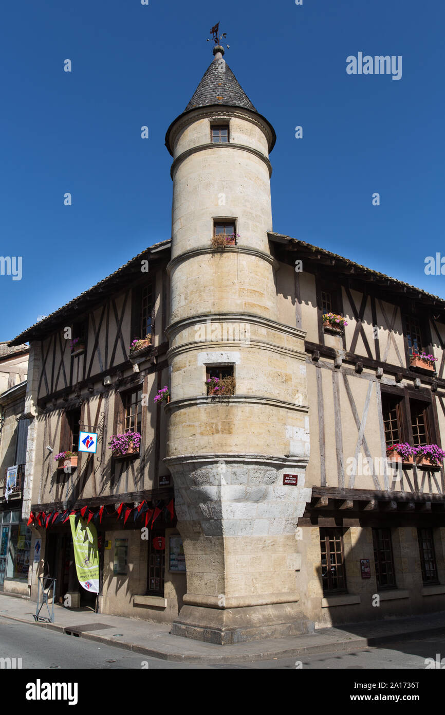Sainte-Foy-la-Grande, France. The turreted 15th century tourist office ...