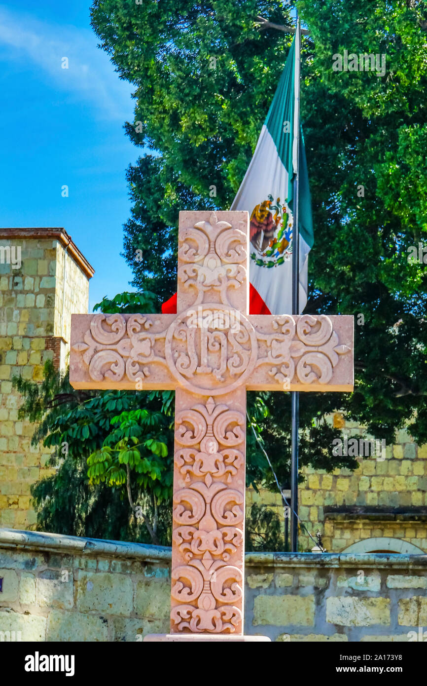 Stone Cross Mexican Flag Basilica Our Lady of Solitude Nuestra Senora ...