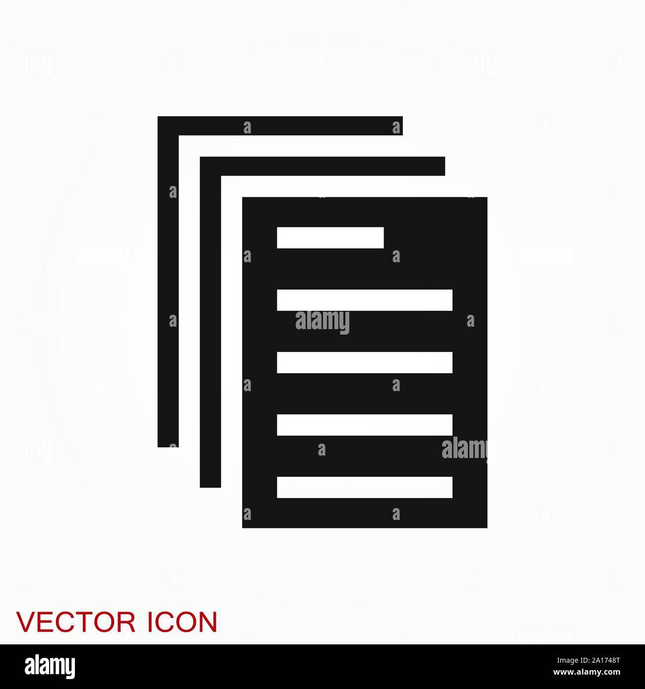Document flat icon, Document vector icon. Illustration for graphic and ...