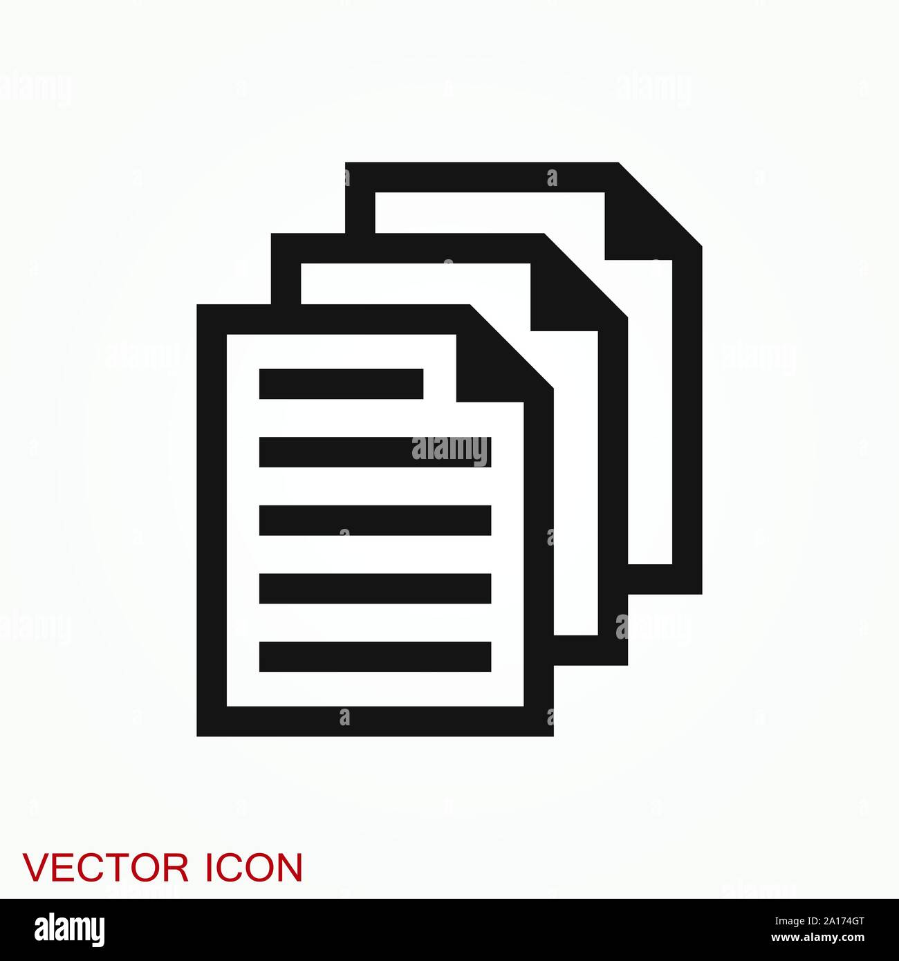 Document flat icon, Document vector icon. Illustration for graphic and ...