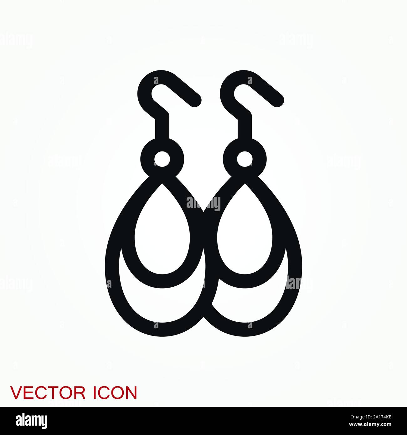 Earrings icon. Vector illustration of pearl earrings vector icon Stock ...