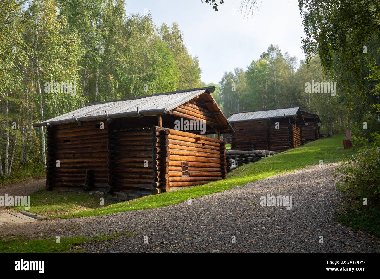 Traditional Siberian wooden house in the Taltsy Architectural ...