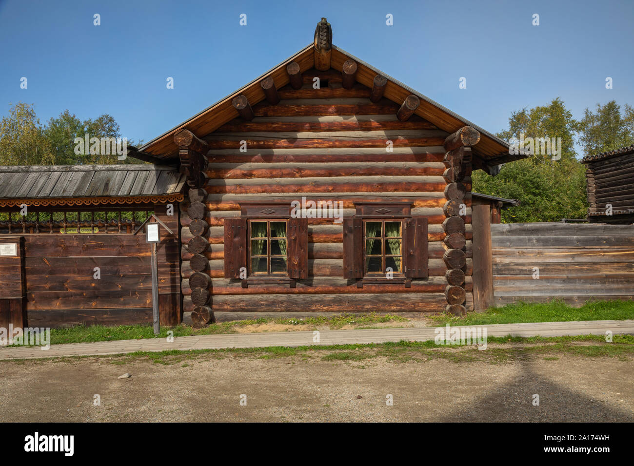 Traditional Siberian wooden house in the Taltsy Architectural ...