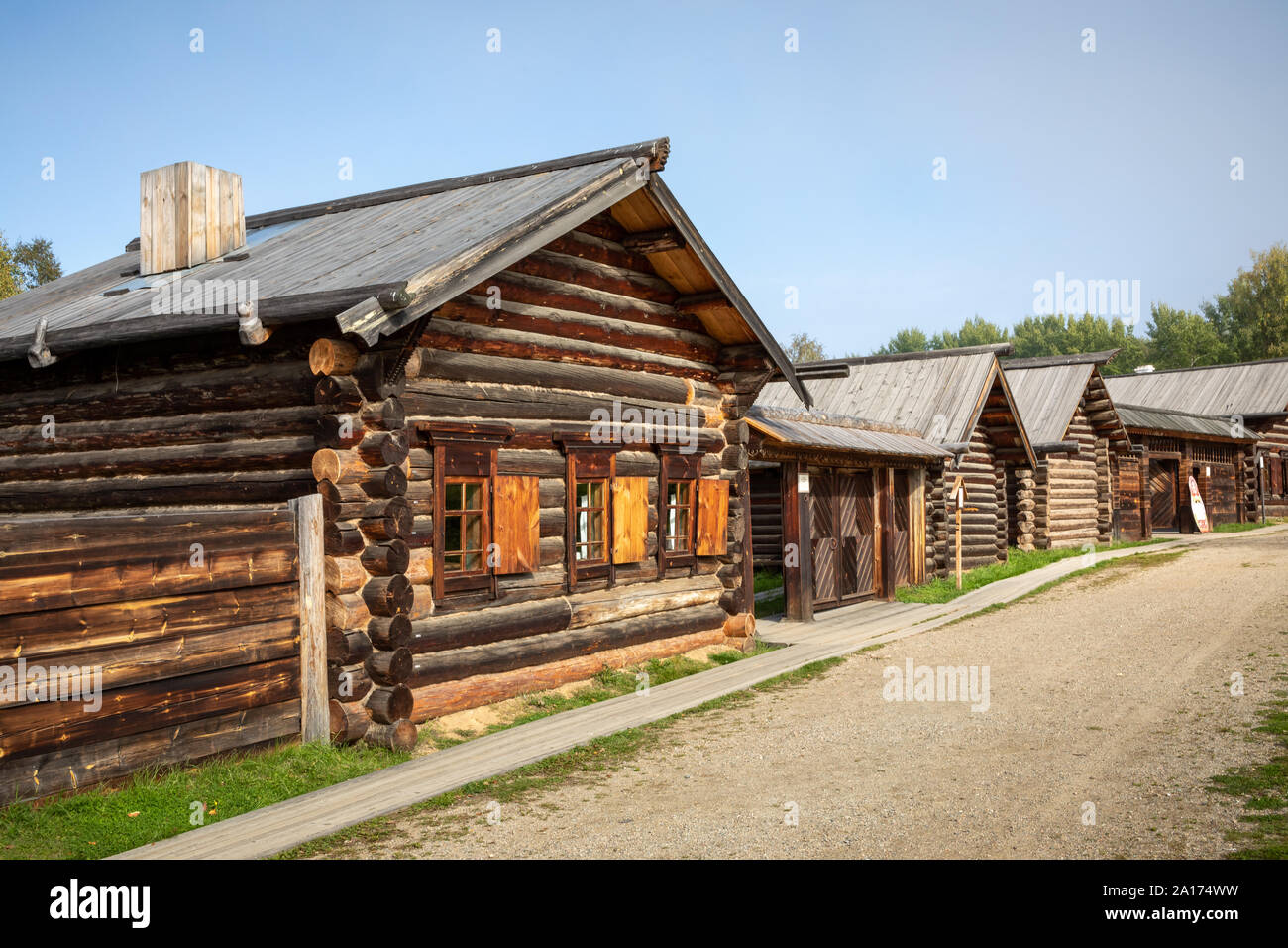 Traditional Siberian wooden house in the Taltsy Architectural ...