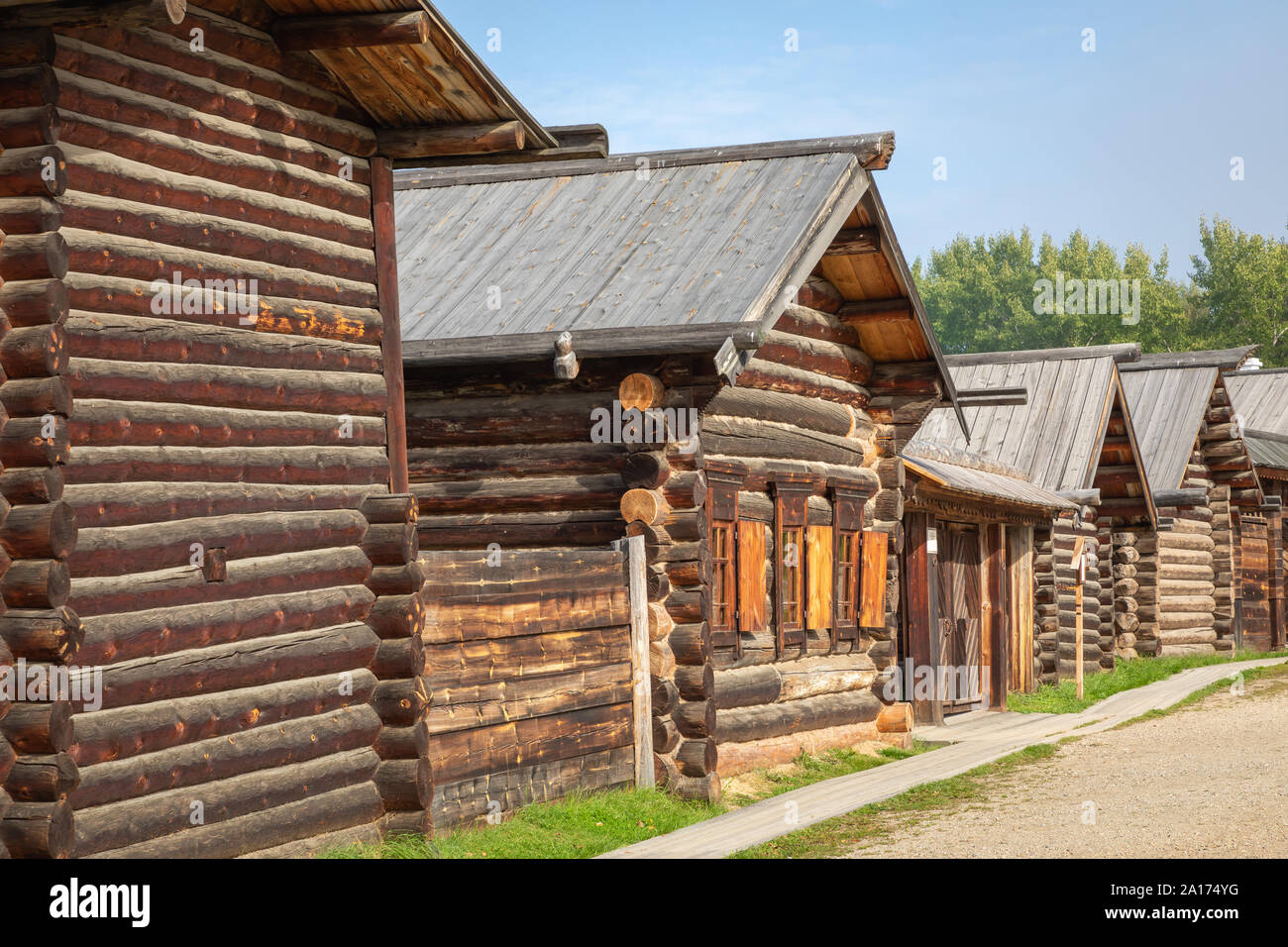 Traditional Siberian wooden house in the Taltsy Architectural ...