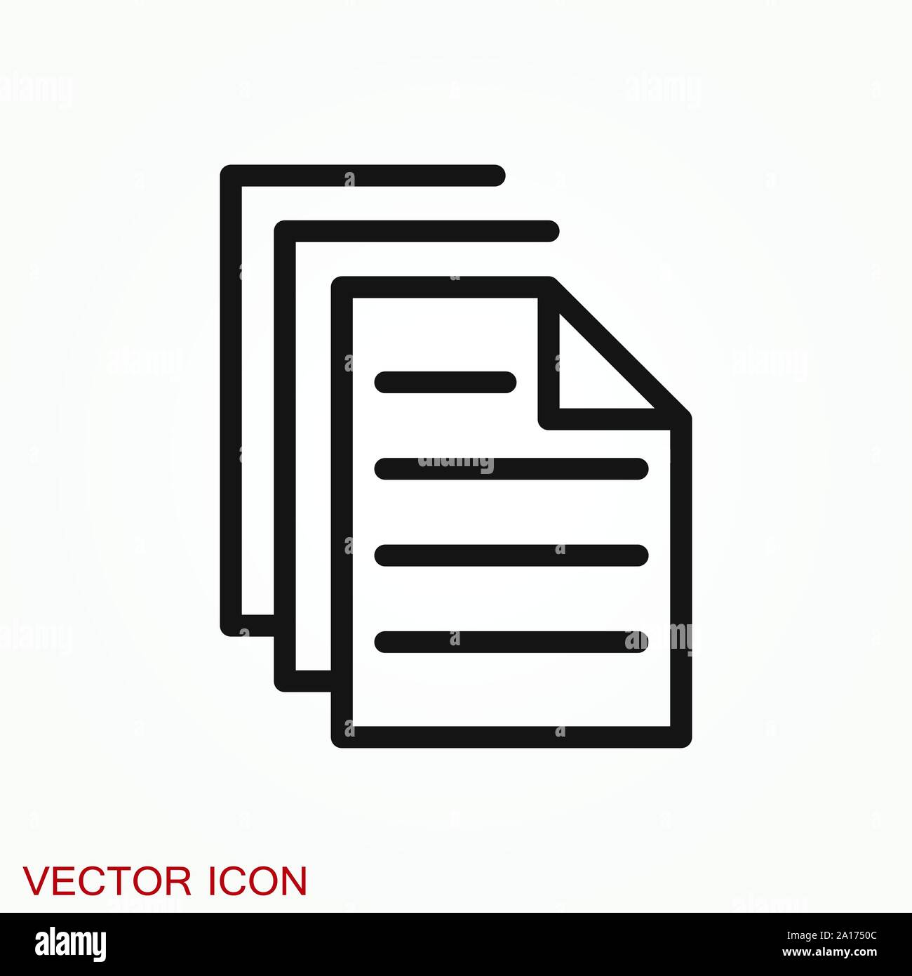 Document flat icon, Document vector icon. Illustration for graphic and ...