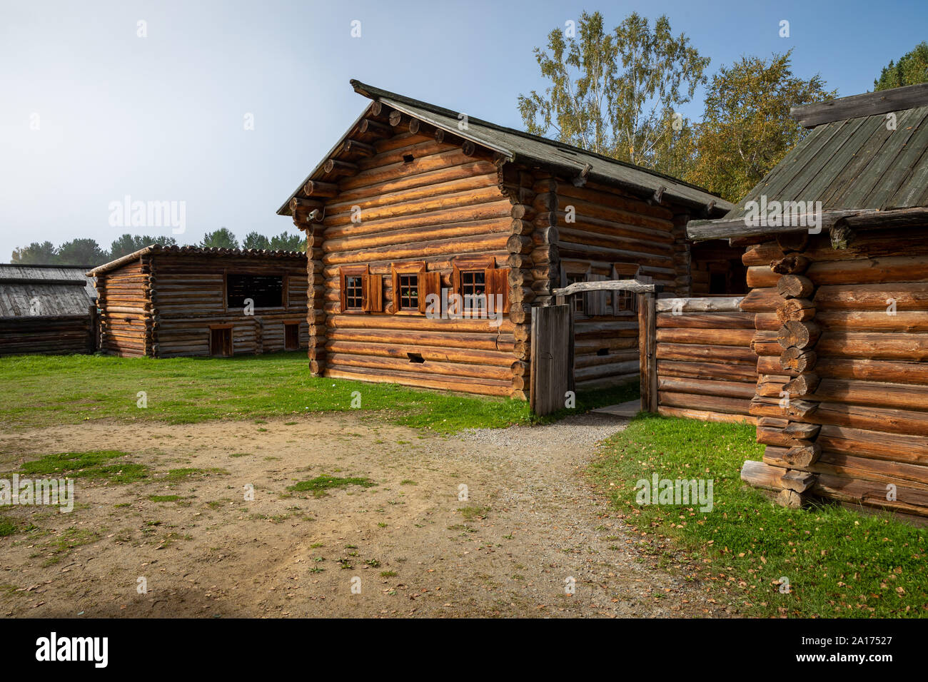Traditional Siberian wooden house in the Taltsy Architectural ...