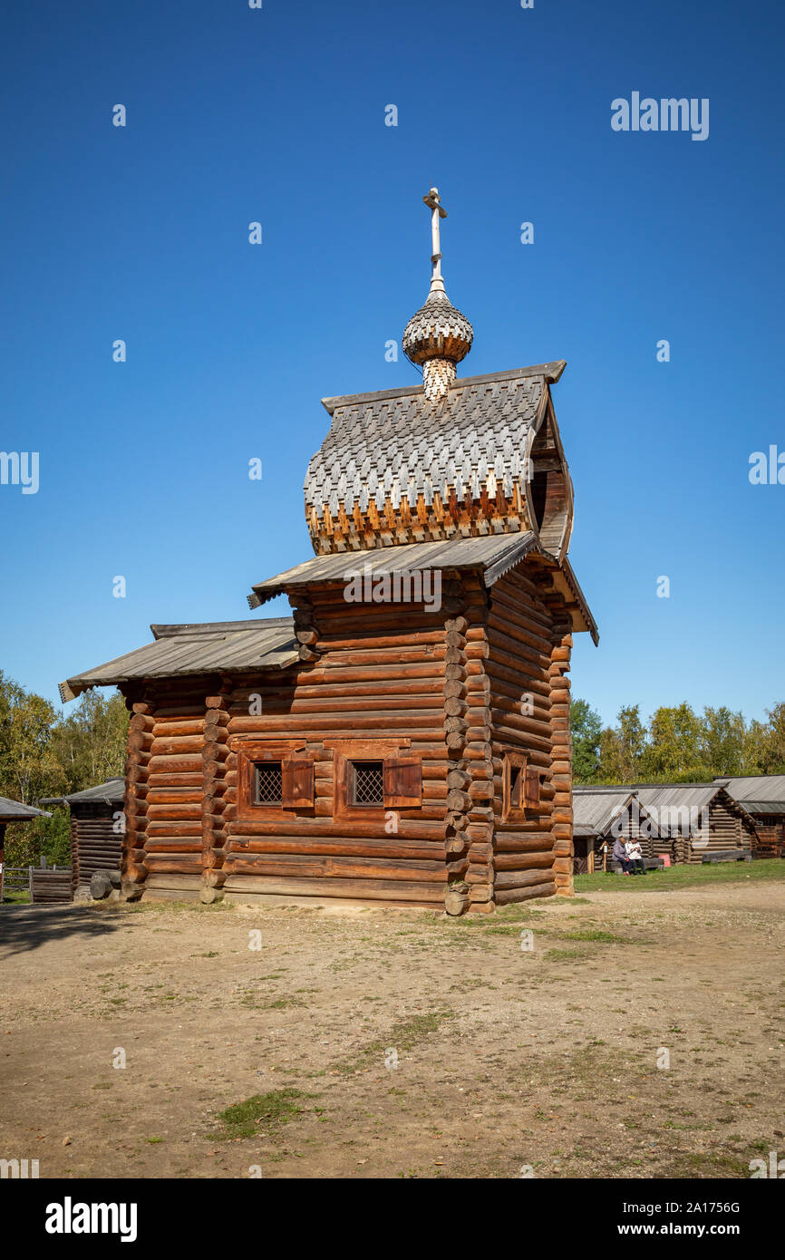 Traditional Siberian wooden house in the Taltsy Architectural ...