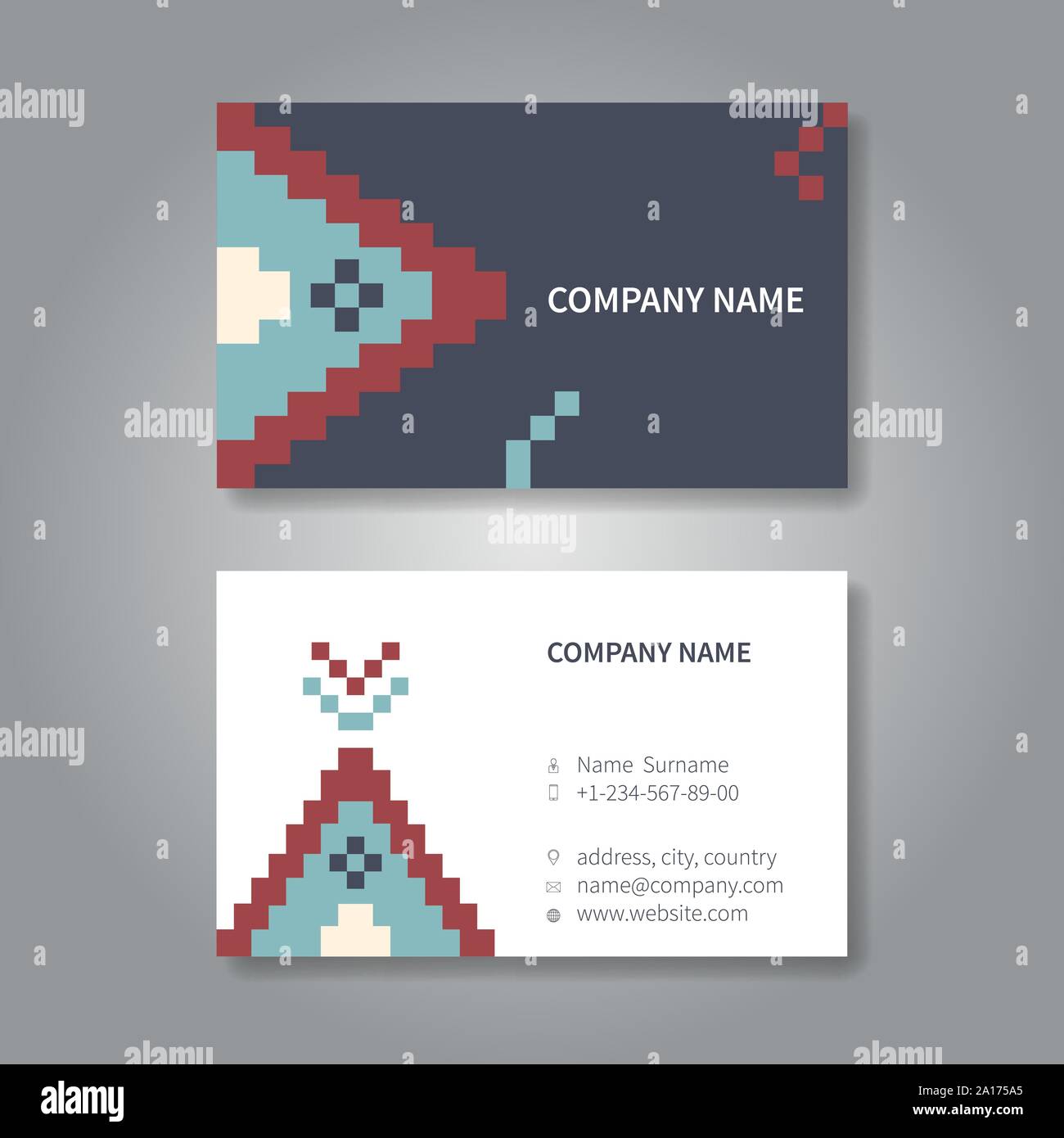 Modern geometric business card design template. Creative business card ...