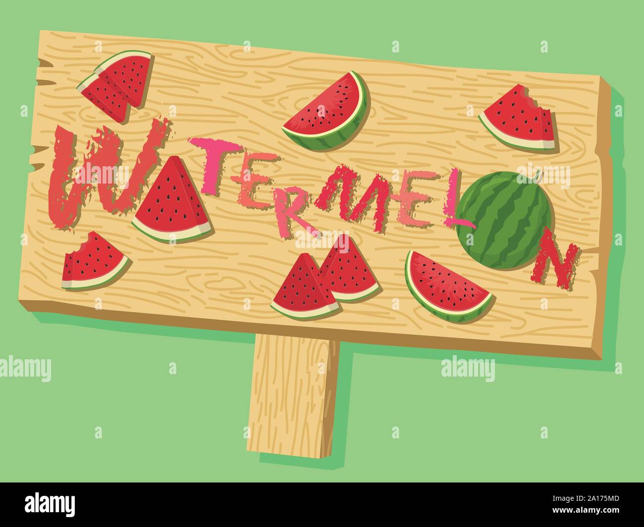 Watermelon Fruit Sign Board Vector Stock Vector Image & Art - Alamy