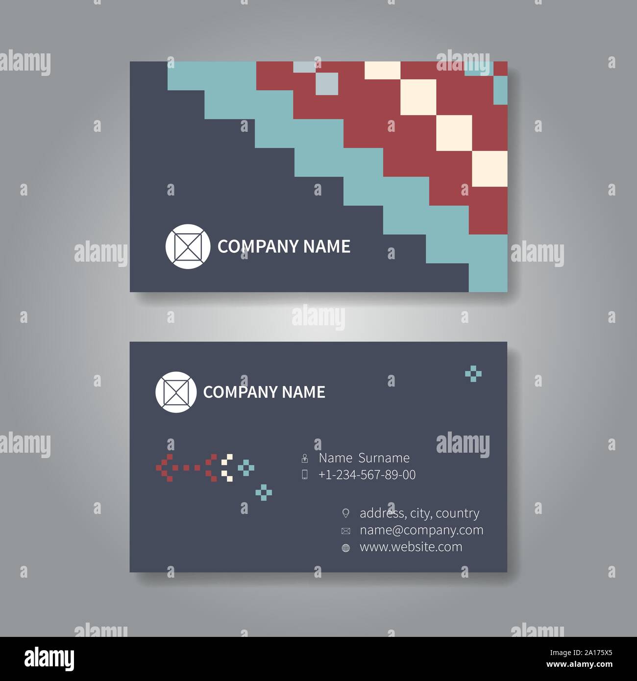 Modern geometric business card design template. Creative business card ...