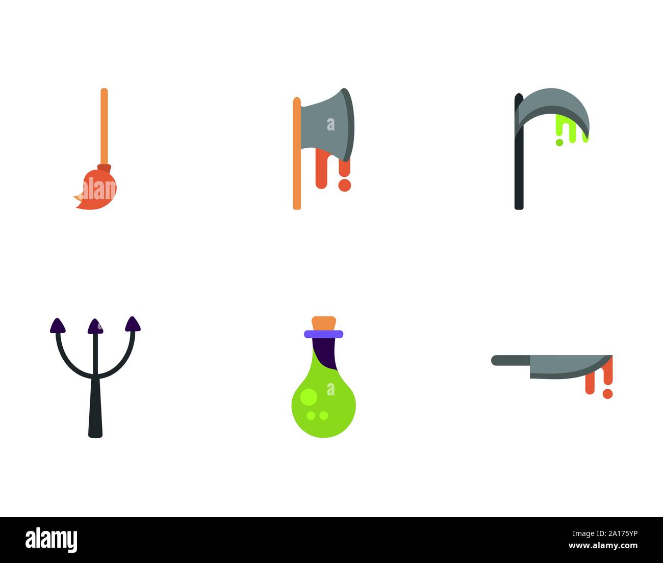 set of icons trick or treat happy halloween vector illustration Stock ...